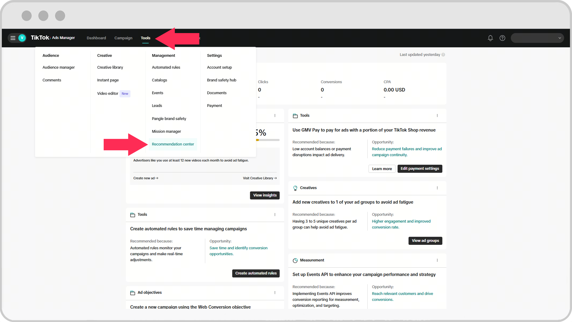 Account Optimization Score | TikTok Ads Manager